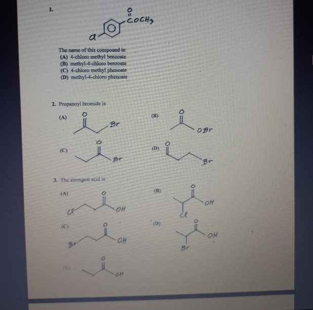 Solved COCH3 The name of this compound is: (A) | Chegg.com