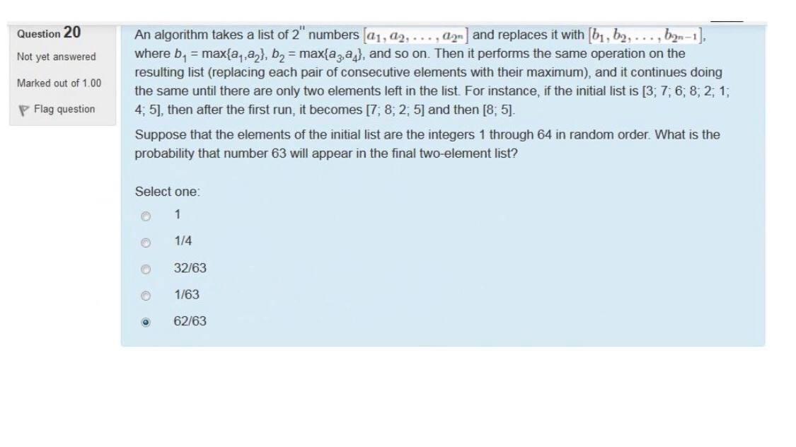Solved Question 20 Not yet answered Marked out of 1.00 An | Chegg.com