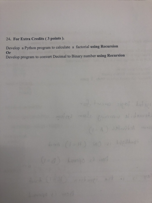 Solved 24. For Extra Credits (3 points). Develop a Python | Chegg.com