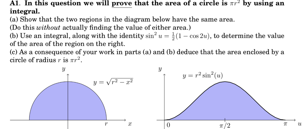 Solved A1. In this question we will prove that the area of a | Chegg.com