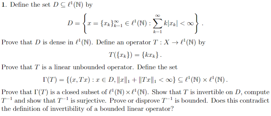 Solved 1. Define the set DCI(N) by D ----- 1 = {{x}z. ElN) : | Chegg.com