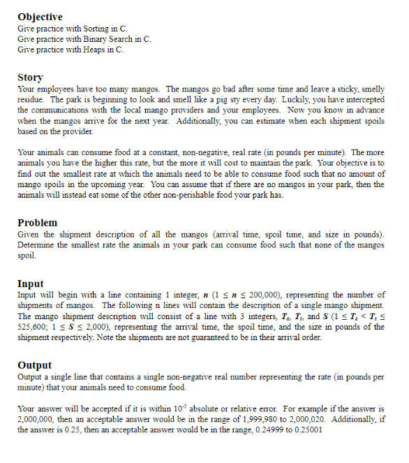 Solved Give practice with Sorting in C. Give practice with | Chegg.com