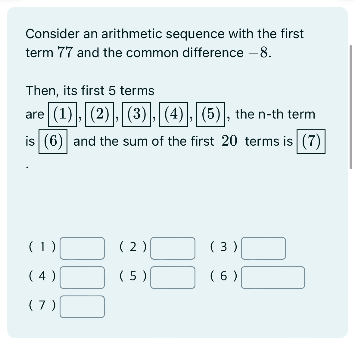 Solved Consider an arithmetic sequence with the first term | Chegg.com