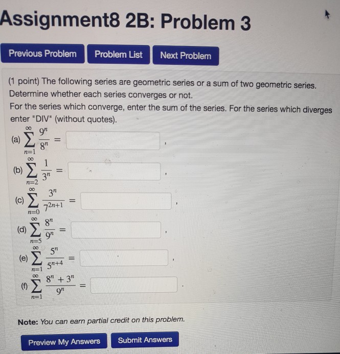 Solved Assignment8 2b Problem 3 Previous Problem Problem 