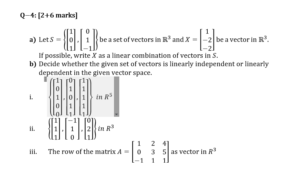 Solved a) Let \\( S=\\left\\{\\left[\\begin{array}{l}1 \\\\ | Chegg.com