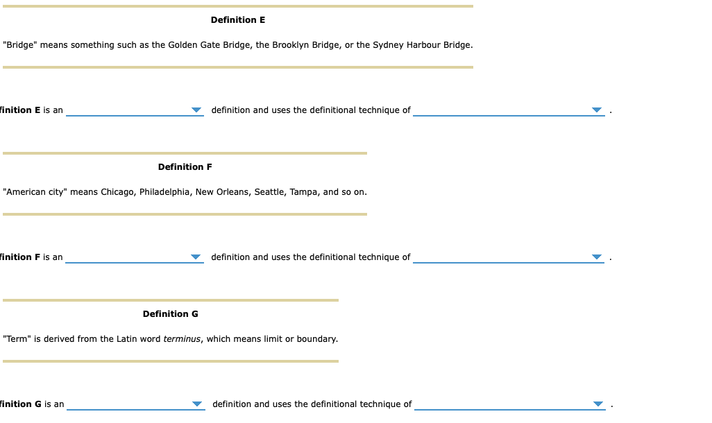 Solved Definitional techniques fall into two | Chegg.com