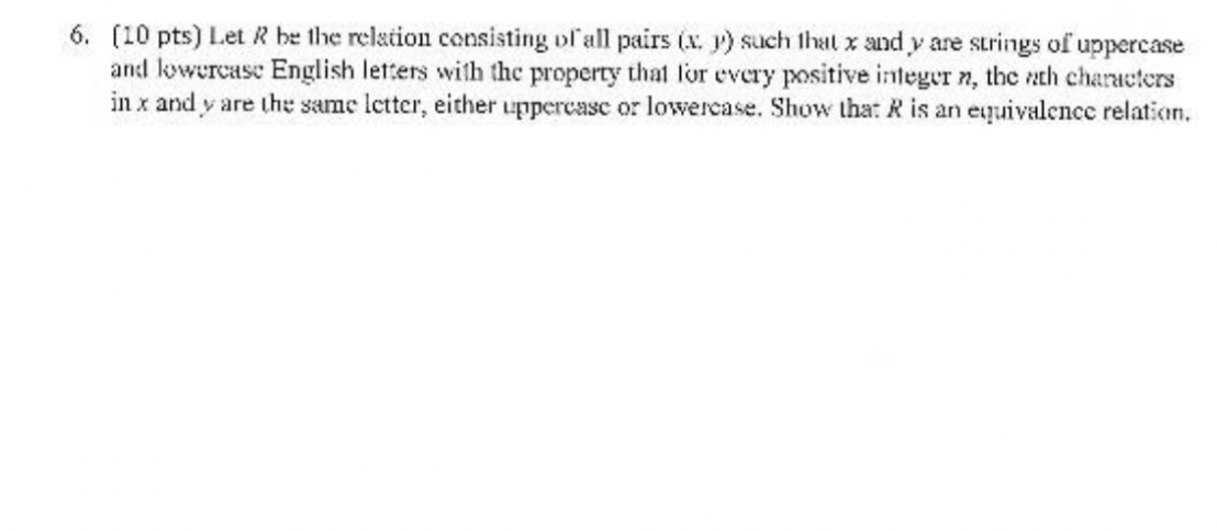 Solved 6. (10 pts) Let R be the relation consisting of all | Chegg.com Solved 6. (10 pts) Let R be the relation consisting of all | Chegg.com