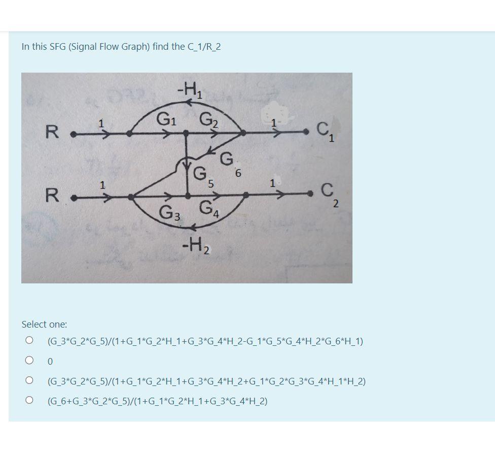 Solved In this SFG (Signal Flow Graph) find the C_1/R_2 | Chegg.com