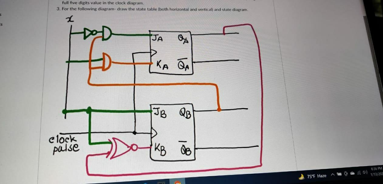 Solved full five digits value in the clock diagram. 3. For | Chegg.com