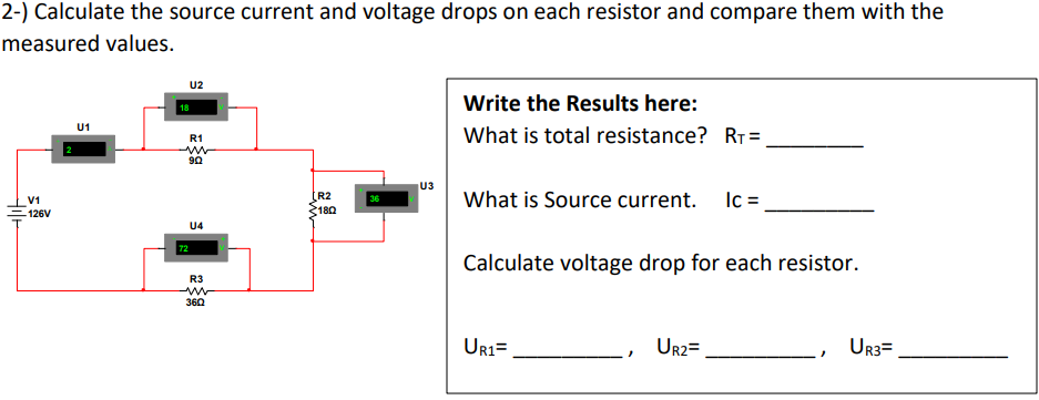 Solved Calculate the source current and voltage drops on | Chegg.com