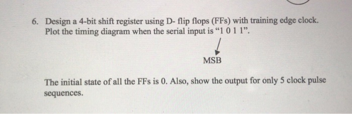 Solved Design a 4-bit shift register using D-flip flops | Chegg.com