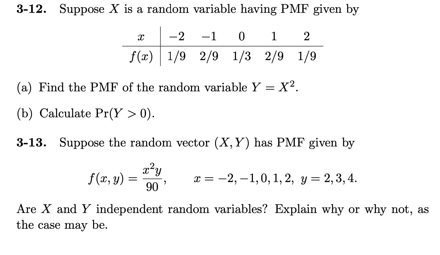 Solved 3-12. Suppose X is a random variable having PMF given | Chegg.com