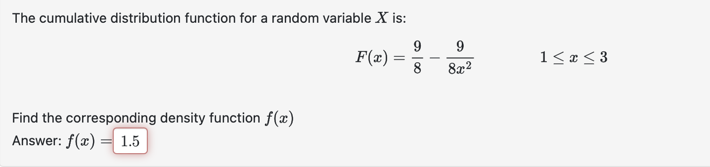 Solved The cumulative distribution function for a random | Chegg.com
