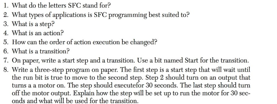 Solved 1. What do the letters SFC stand for? 2. What types | Chegg.com