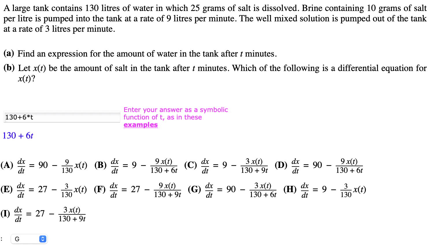 Solved In problem below, the size of the tank was not given. | Chegg.com