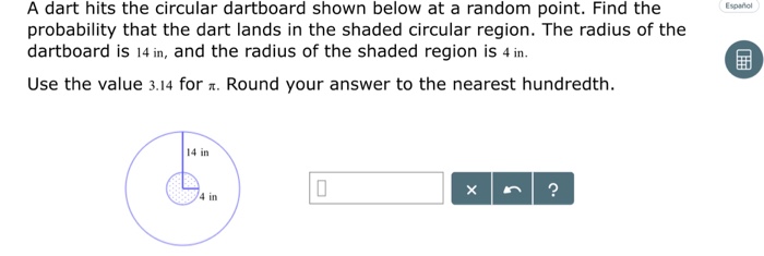 Solved A dart hits the circular dartboard shown below at a | Chegg.com