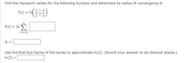 Solved Find the Maclaurin series for the following function | Chegg.com