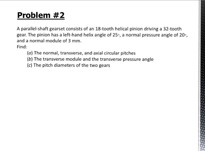 Solved A parallel-shaft gearset consists of an 18-tooth | Chegg.com