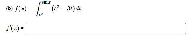 Solved f(x)=∫exsinx(t3−3t)dt | Chegg.com