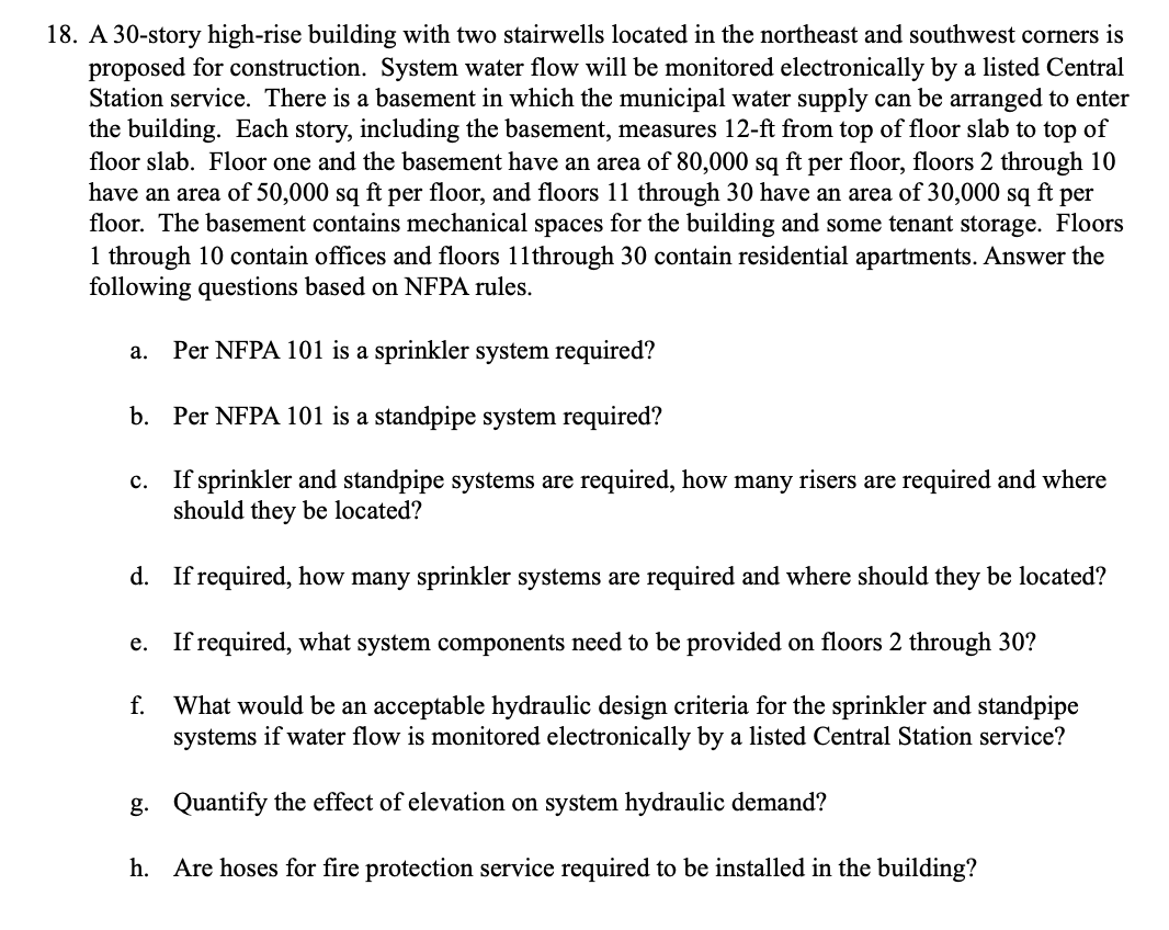 Solved A 30-story high-rise building with two stairwells | Chegg.com