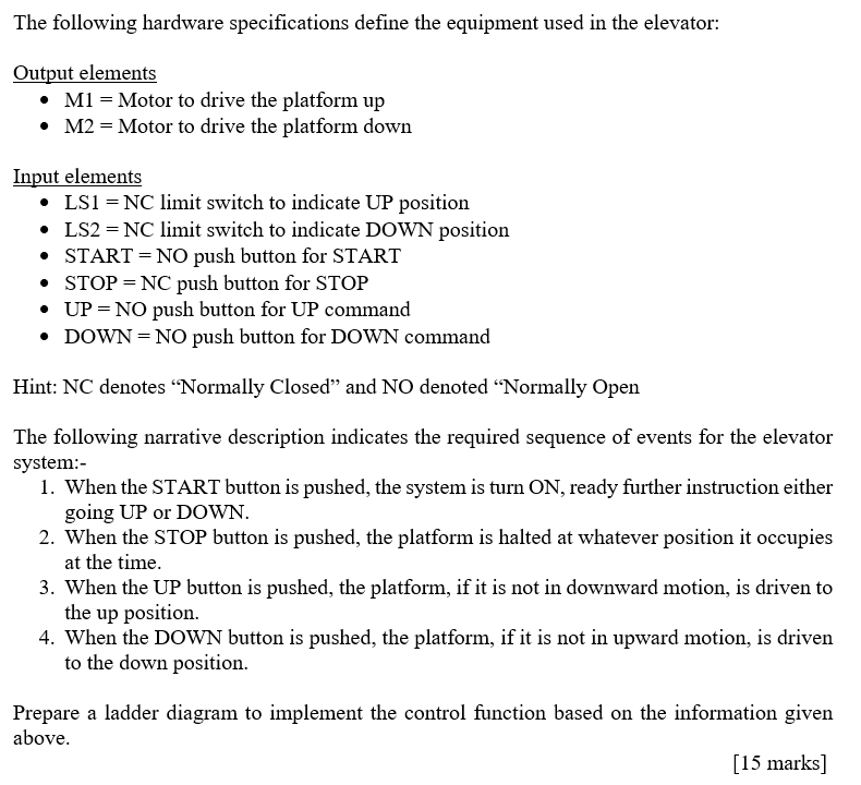 Solved b. Figure 1 shown an elevator employs a platform to | Chegg.com