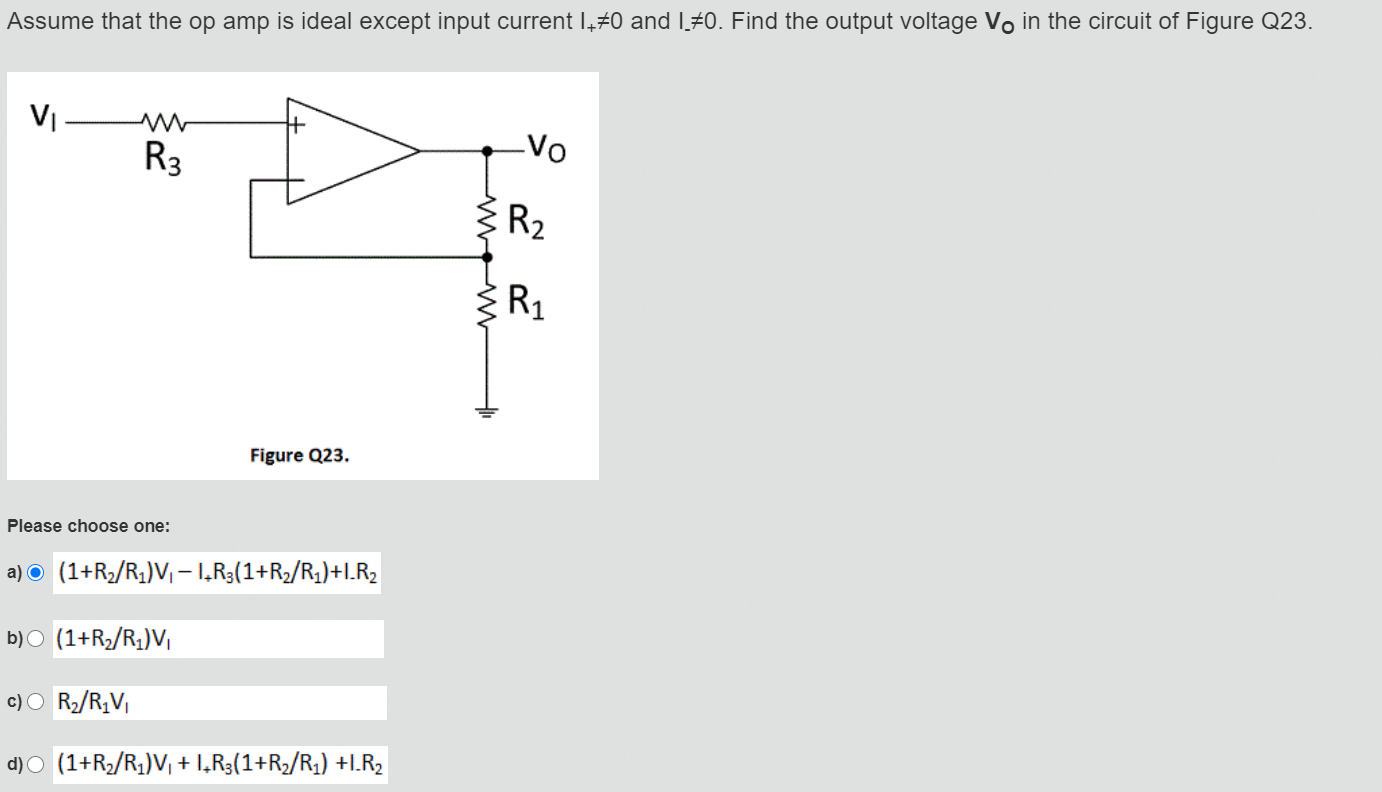 Solved Assume that the op amp is ideal except input current | Chegg.com