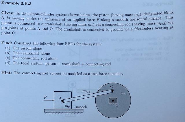 Solved Example 0.B.3 Given: In the piston-cylinder system | Chegg.com