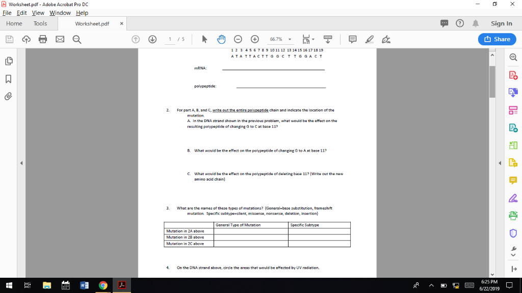 Solved Worksheet.pdf- Adobe Acrobat Pro DC File Edit View | Chegg.com