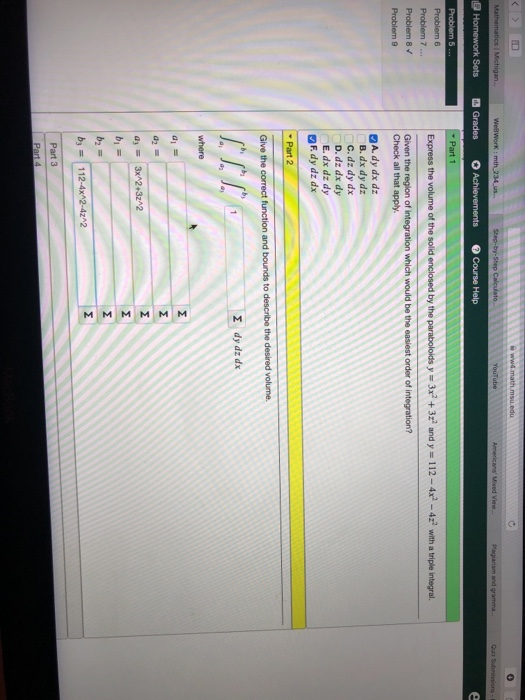 Solved M MM MMM wwd.math.msu.edu Mathematics I Michigan. | Chegg.com