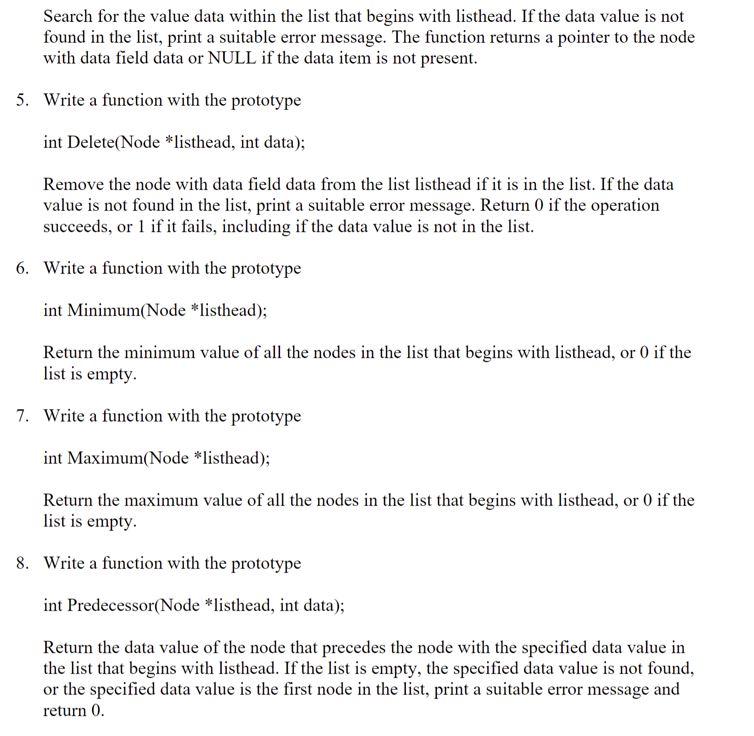 Solved 9. Write a function with the prototype int | Chegg.com