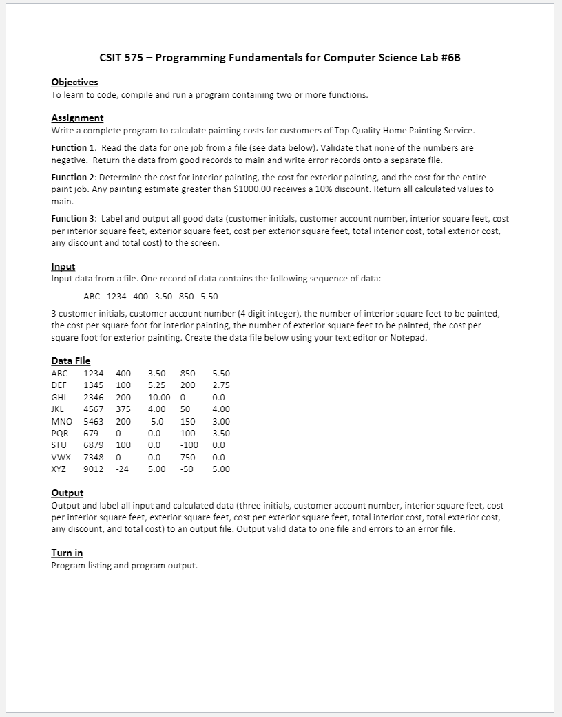 Solved Please help me with this lab. I need function | Chegg.com
