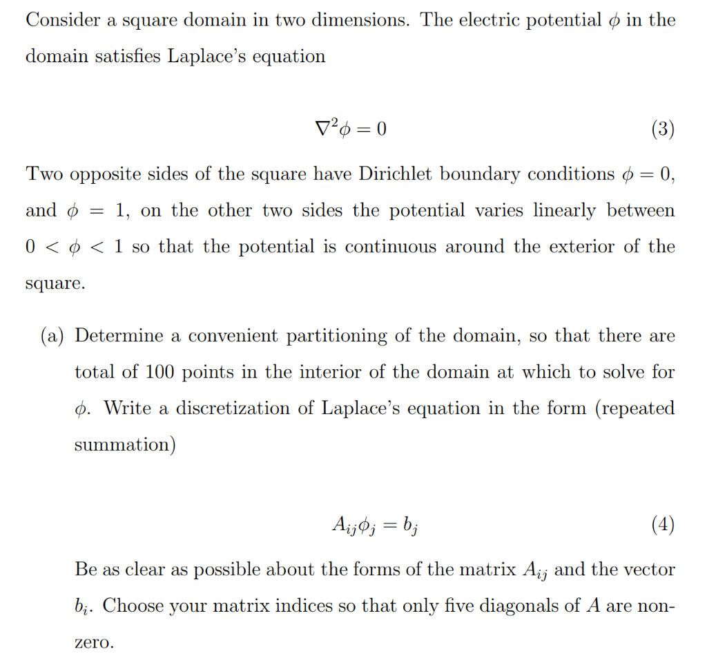 Solved Consider a square domain in two dimensions. The | Chegg.com