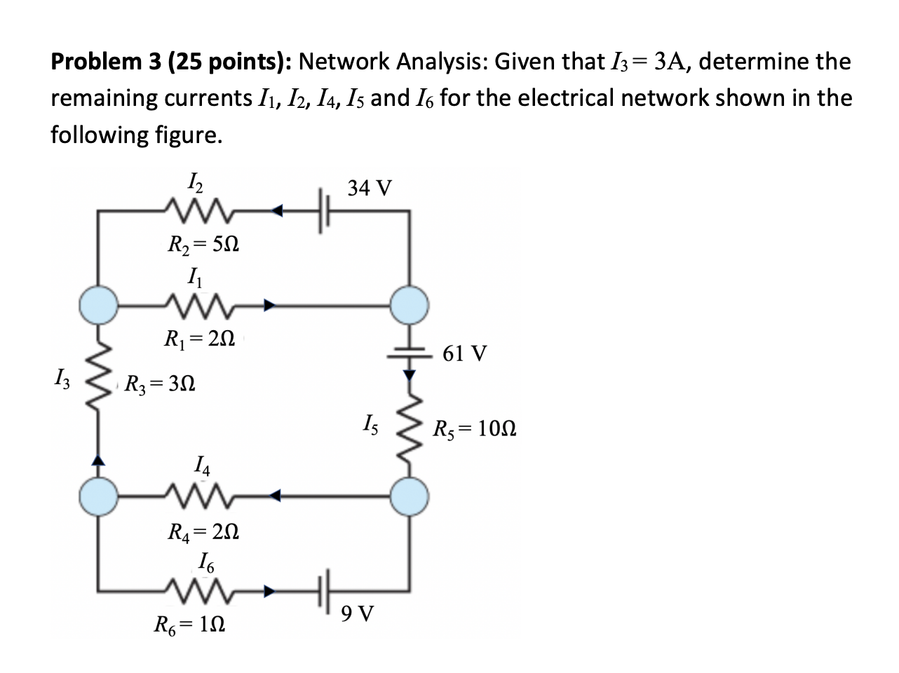 Solved Problem 3 (25 points): Network Analysis: Given that | Chegg.com