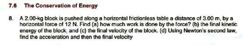 Solved 7.6 The Conservation of Energy 8. A2.00-kg block is | Chegg.com