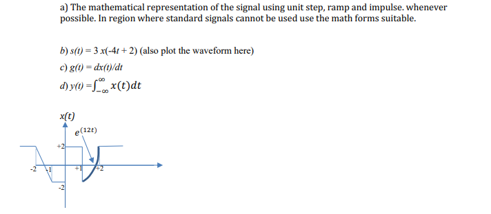 Solved a) The mathematical representation of the signal | Chegg.com