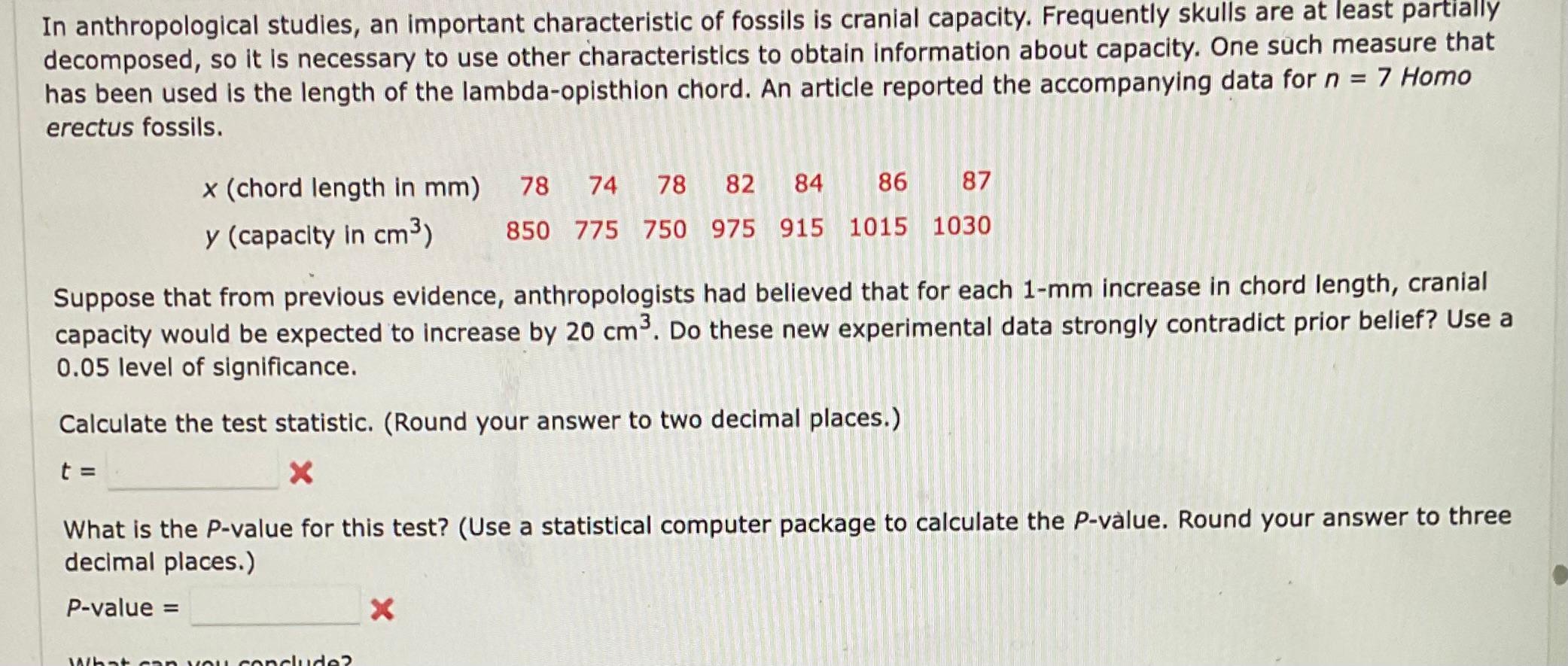 Solved In anthropological studies, an important | Chegg.com
