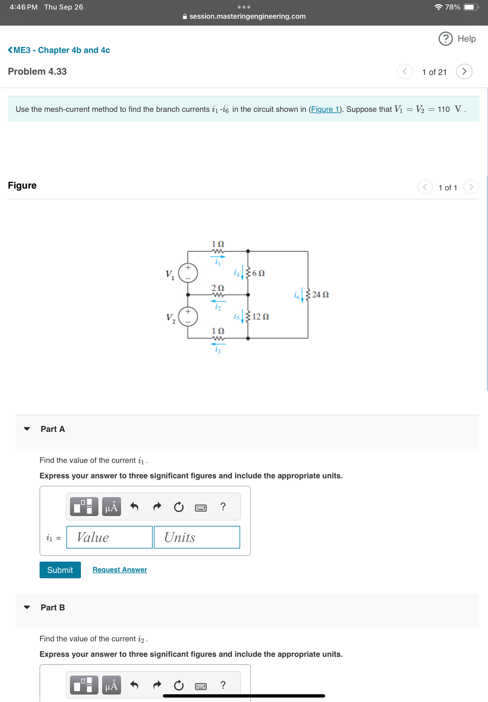 Solved Use the mesh-current method to find the branch | Chegg.com