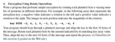 Solved 4. Eneryption Using Rotate Operations Write a program | Chegg.com