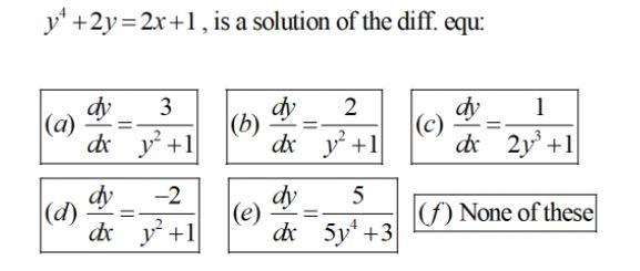 Solved y* +2y=2x+1, is a solution of the diff. equ: 1 dy 3 | Chegg.com