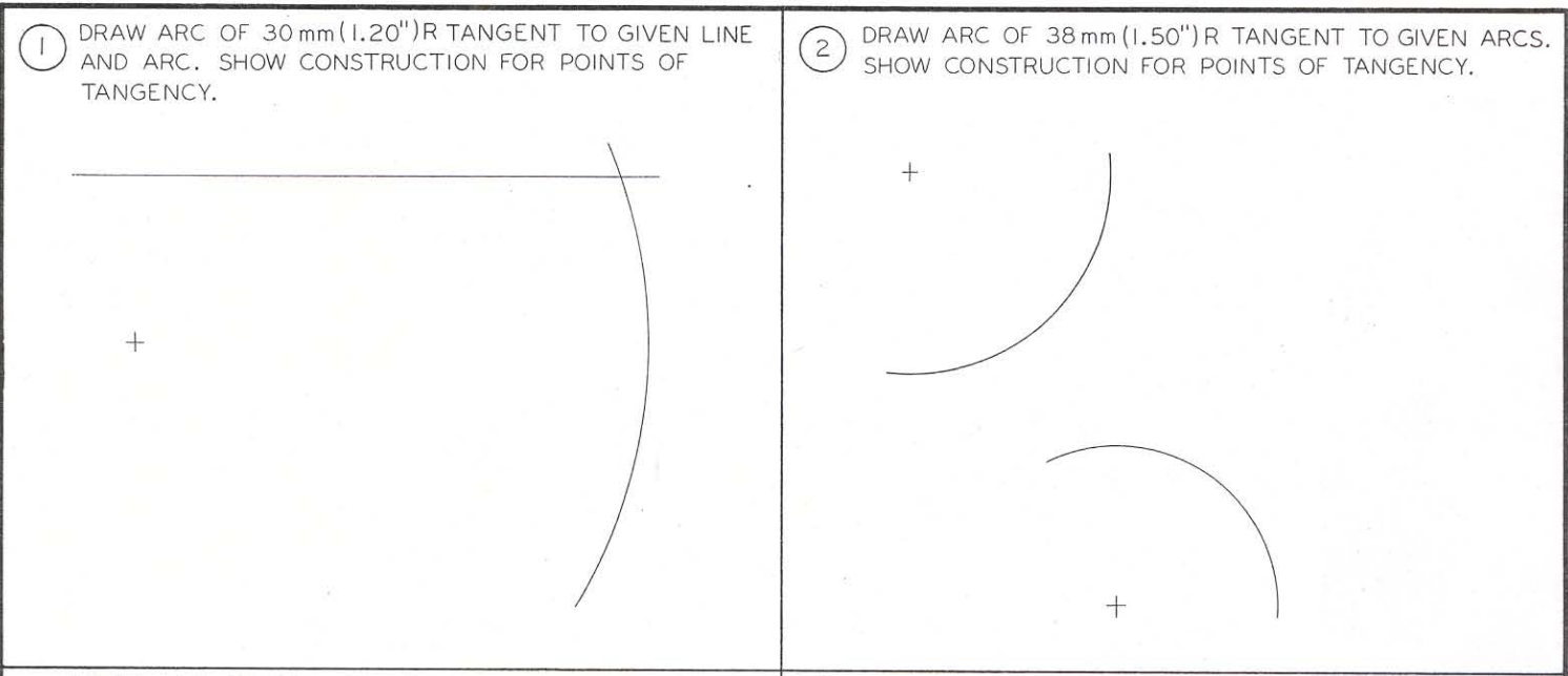 Solved DRAW ARC OF 30 mm(I.20")R TANGENT TO GIVEN LINE DRAW | Chegg.com