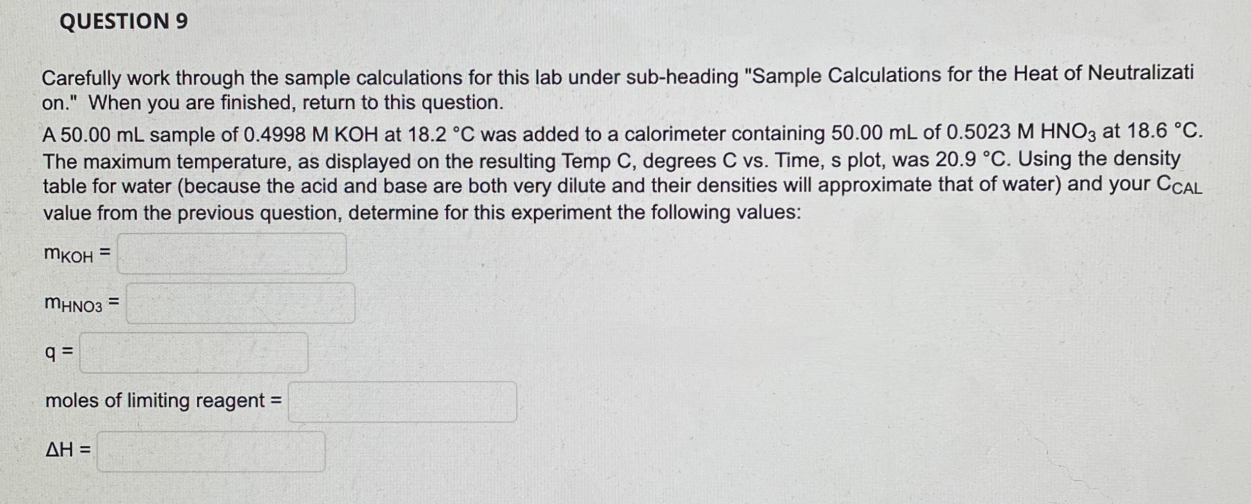 Solved Carefully work through the sample calculations for | Chegg.com