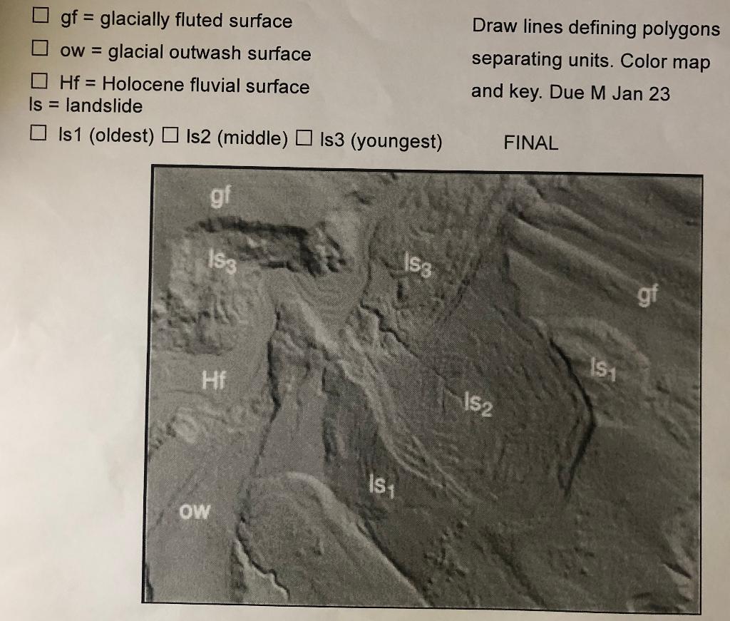 Solved Making a geomorphic map by drawing lines between | Chegg.com