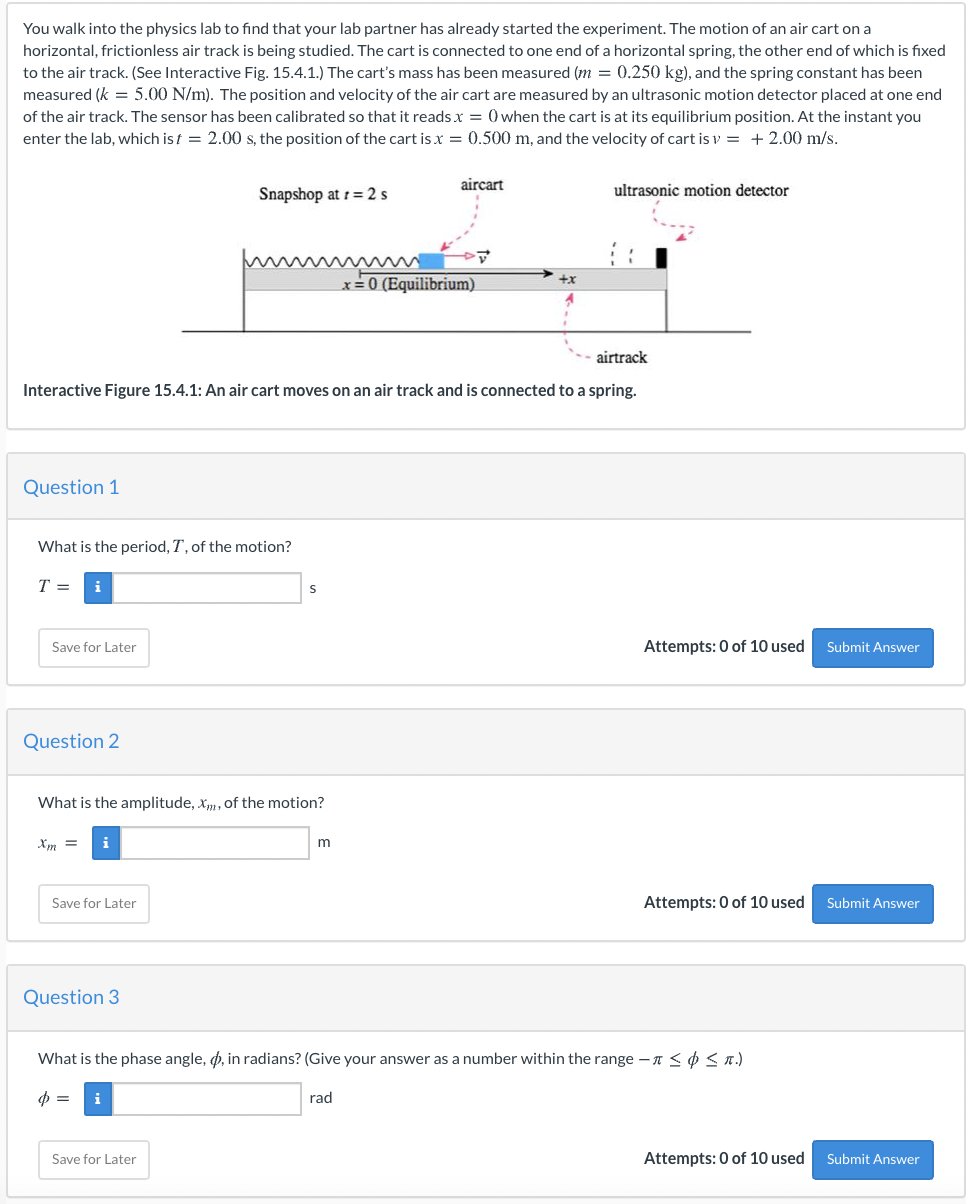 Solved You walk into the physics lab to find that your lab | Chegg.com