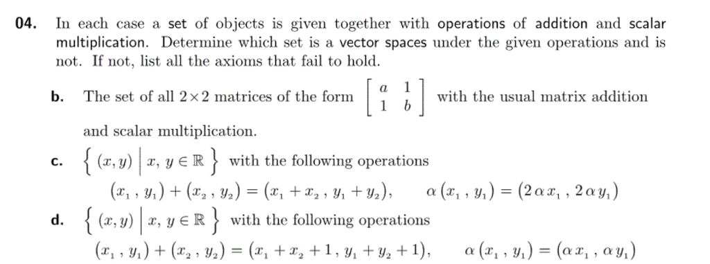 Solved Using the 10 axioms of vector addition and | Chegg.com