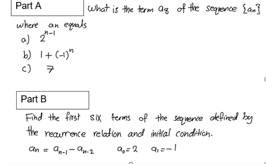 Solved Part A What is the term as of the sequence {an} an | Chegg.com