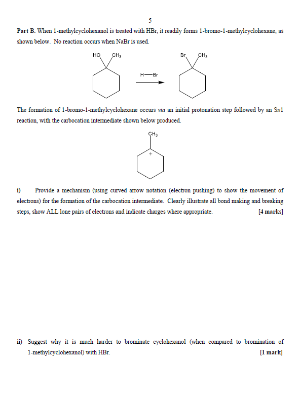 Solved i)Provide a mechanism (using curved arrow notation | Chegg.com