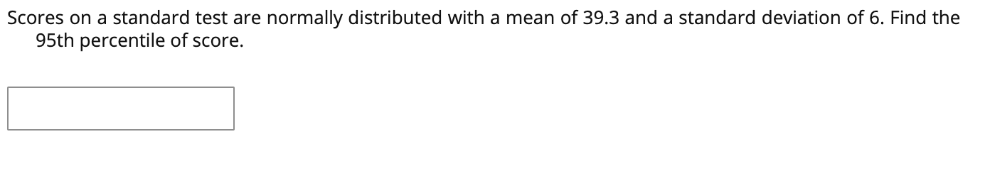 Solved Scores on a standard test are normally distributed | Chegg.com