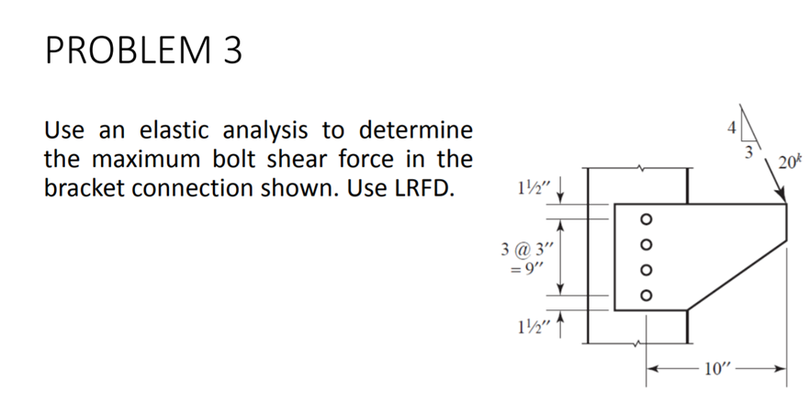Solved PROBLEM 3 Use an elastic analysis to determine the | Chegg.com