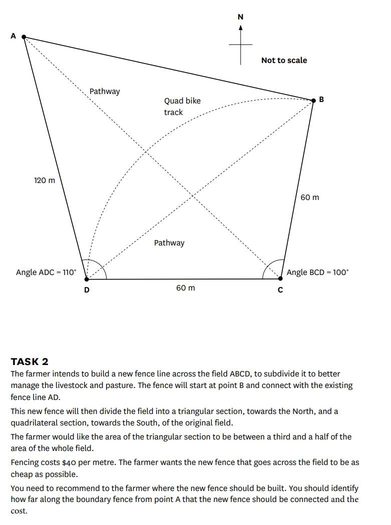 Solved TASK 2 The farmer intends to build a new fence line | Chegg.com Solved TASK 2 The farmer intends to build a new fence line | Chegg.com