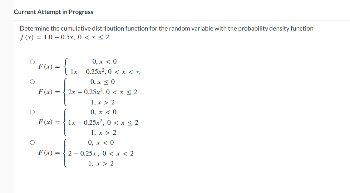 Solved Determine the cumulative distribution function for | Chegg.com